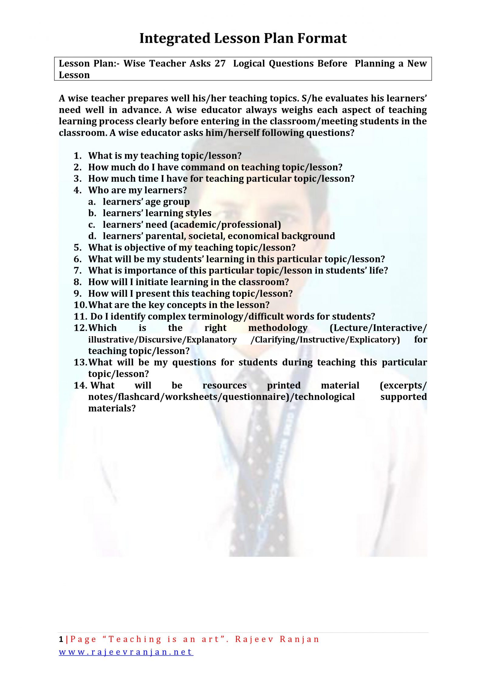 Lesson Plan : Importance and Benefits of an Effective Lesson Planning ...