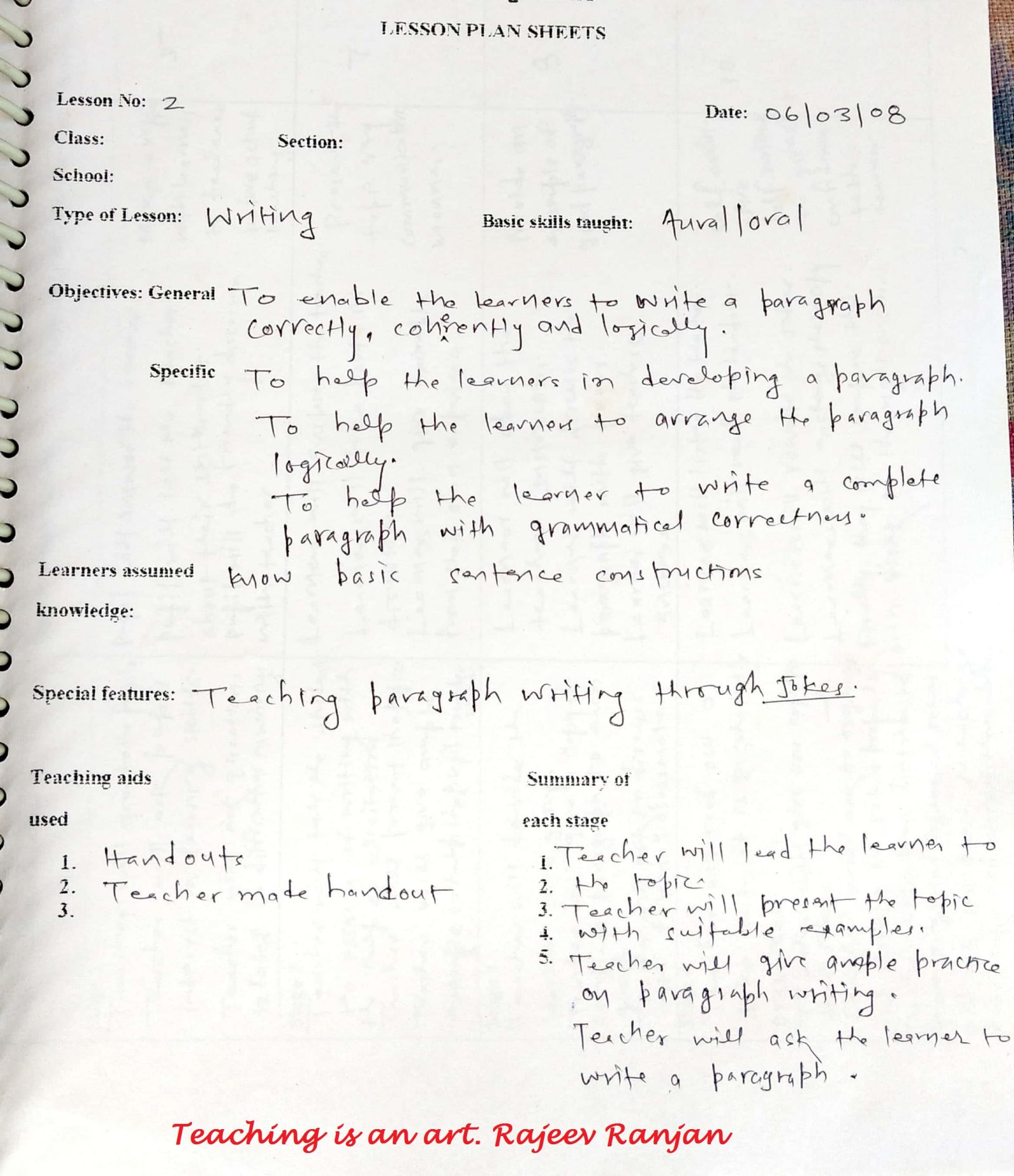 Writing skill lesson plan-teaching paragraph writing using jokes ...