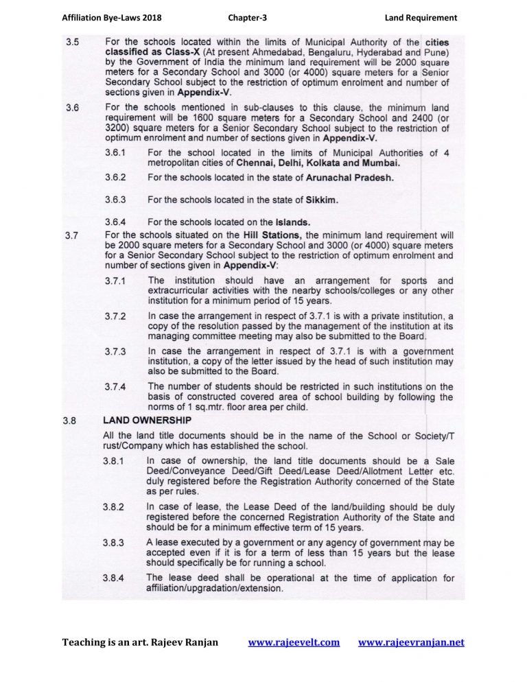 Land Requirement for CBSE Affiliation/Land Ownership Norms for CBSE ...