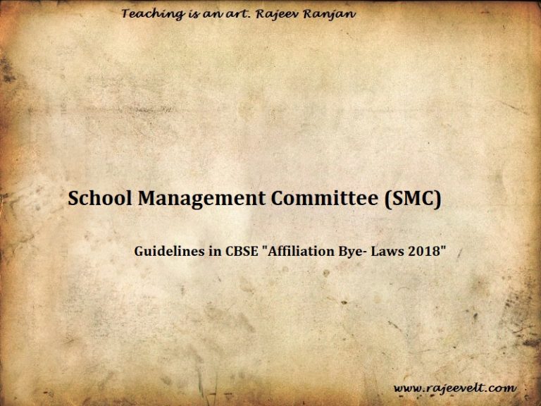 School Management Committee/CBSE Affiliation Bye-Laws 2018 Guidelines ...