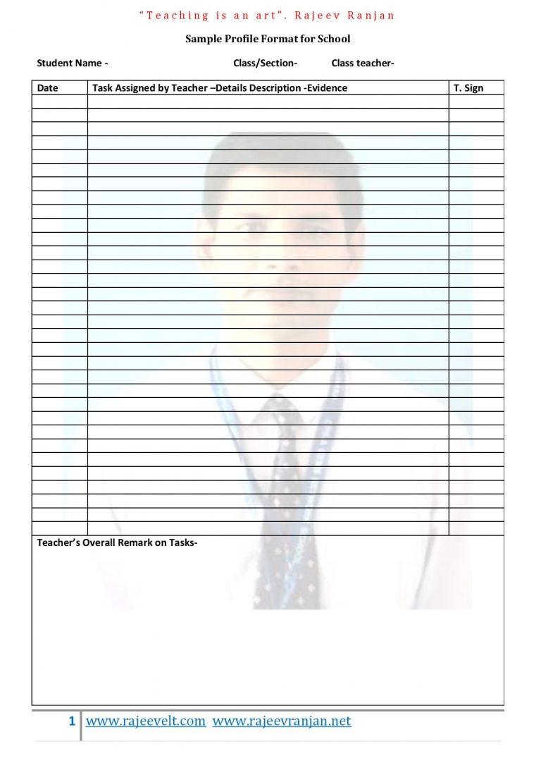 Student Portfolio Sample Format – School Education Solutions