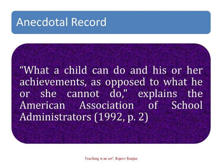 Anecdotal Records – School Education Solutions