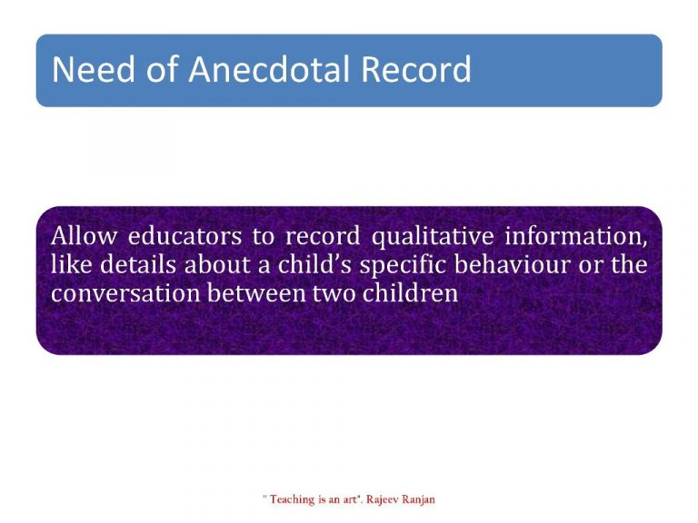 Anecdotal Records – School Education Solutions