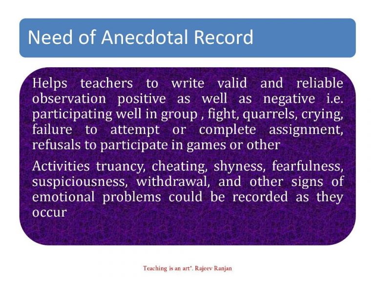 Anecdotal Records – School Education Solutions