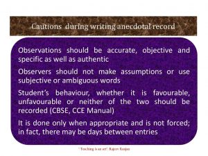 Anecdotal Records – SCHOOL EDUCATION
