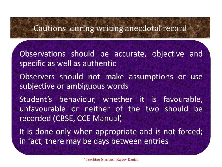 Anecdotal Records – School Education Solutions