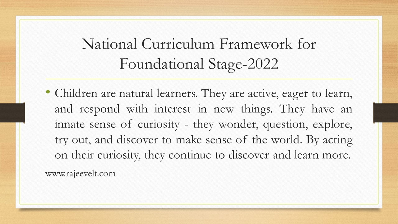 50 Main Points of National Curriculum Framework for Foundational Stage ...