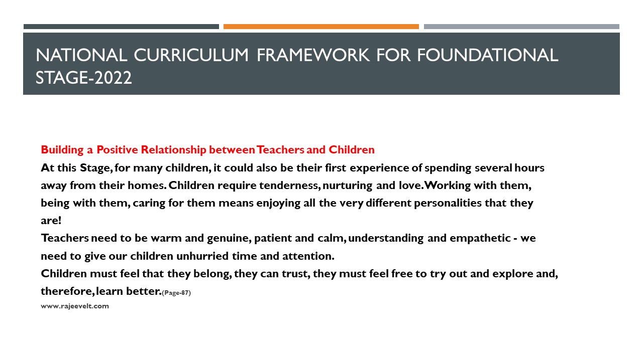 50 Main Points of National Curriculum Framework for Foundational Stage ...