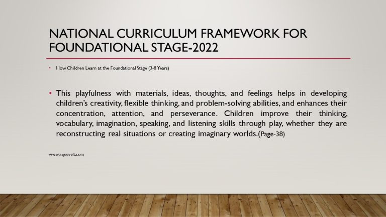 50 Main Points of National Curriculum Framework for Foundational Stage ...