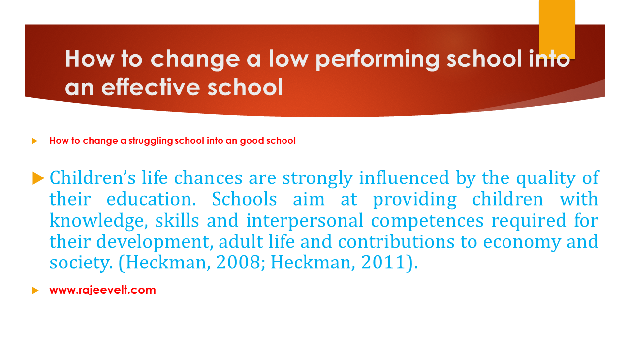 How to change a low performing school into an effective school – School ...