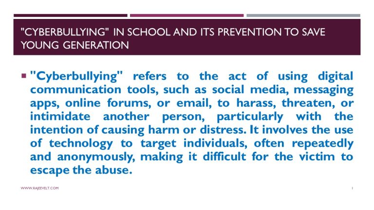 “Cyber-bullying” in School and Its Prevention to Save Young Generation ...