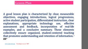 Six Characteristics of a Good Lesson Plan – School Education Solutions